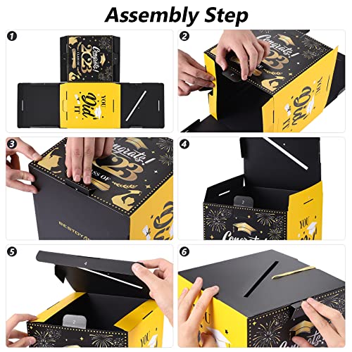 BESTOYARD 2023 Graduation Card Holder Box Congrats Grad Card Box Invitation Card Box Graduation Party Favors 2023 (2023-A)