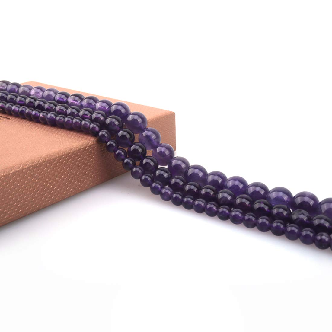 ICAI Beads 4mm Natural Amethyst Stone Round Loose Stone Beads for Jewelry Making DIY Crafts Design 1 Strand 15" APPR.98-100pcs