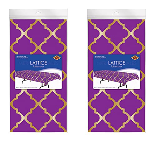 Beistle 2 Piece Plastic Rectangular Arabian Nights Theme Lattice Table Covers Moroccon Tableware