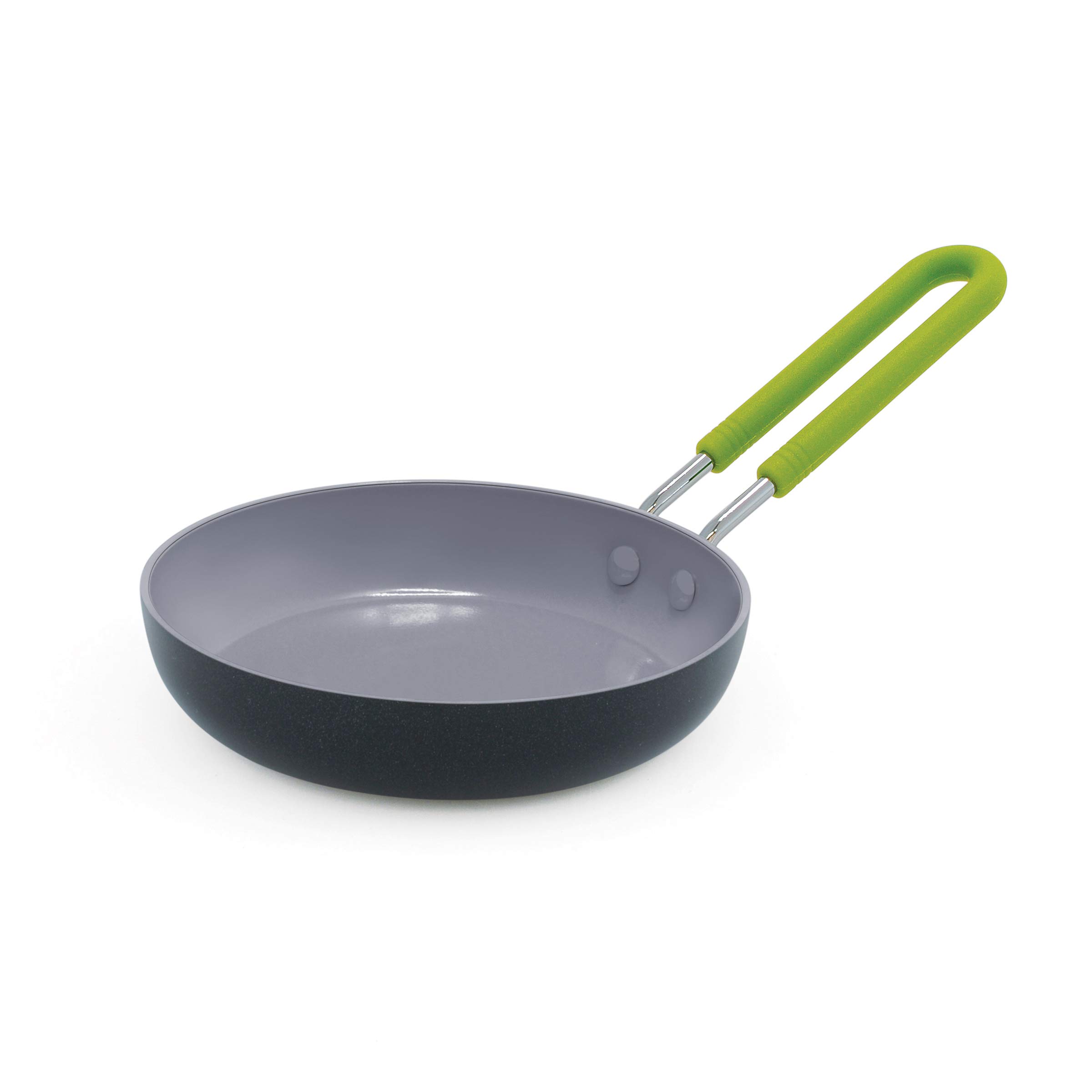 GreenPan Rio Healthy Ceramic Nonstick 8" and 10" Frying Pan Skillet Set, PFAS-Free, Dishwasher Safe, Black & Mini Healthy Ceramic Nonstick, 5" Square Egg Pan, PFAS-Free, Dishwasher