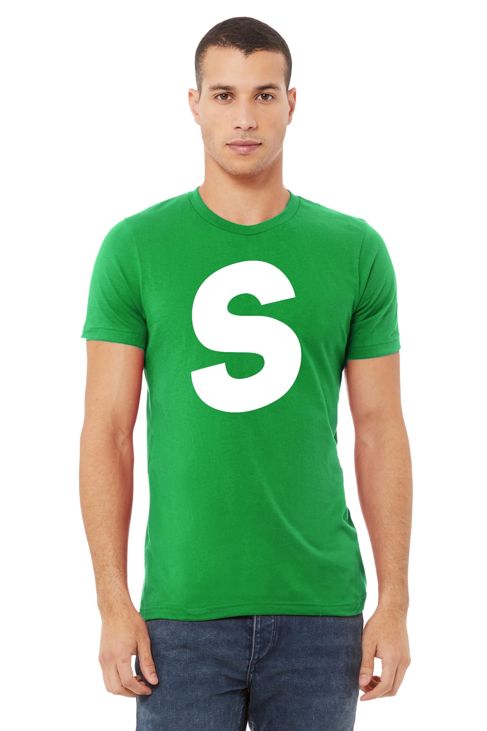 Promotion & Beyond Letter S Halloween Team Group Event Trick Treat Costume Accessory Men's T-Shirt, M, Green