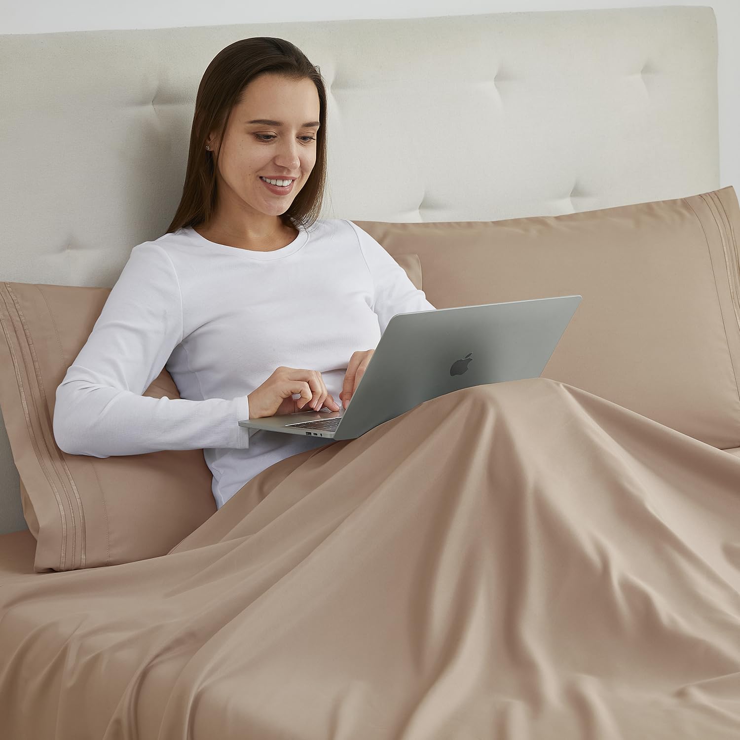 Nestl Taupe Pillow Cases Queen Size Set of 2, Soft Queen Pillow Case, 1800 Microfiber Queen Pillow Cases 2, Pillowcases Queen, Envelope Closure Pillowcase, Pillow Covers Queen Size, 20x30 Inches