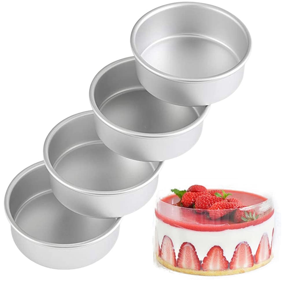 Deep Cake Pan Set Aluminum Alloy Round Baking Pans,One-piece Molding & Deep Side, Oven & Dishwasher Safe (12inch)