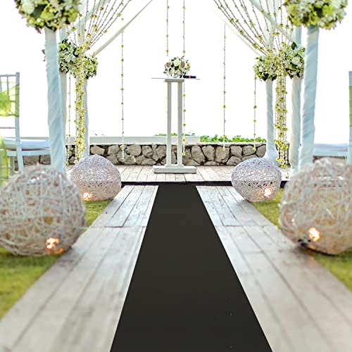 Aisle Runners Wedding Accessories Black Aisle Runner Carpet Rugs for Step and Repeat Display, Ceremony Parties and Events Indoor or Outdoor Decoration 24 Inch Wide x 15 feet Long
