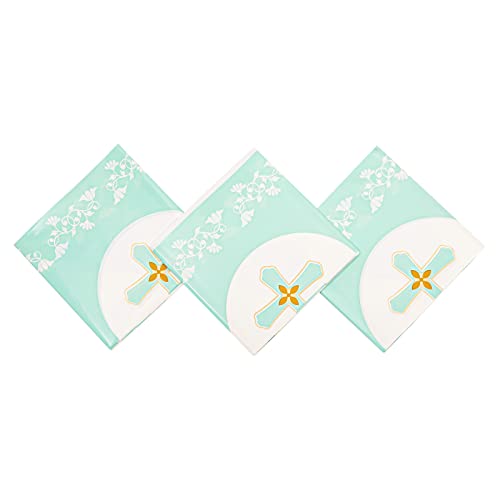 BLUE PANDA 3 Pack Disposable Plastic Table Covers, Boy Baptism Decorations, Easter Tablecloth (54 x 108 in)