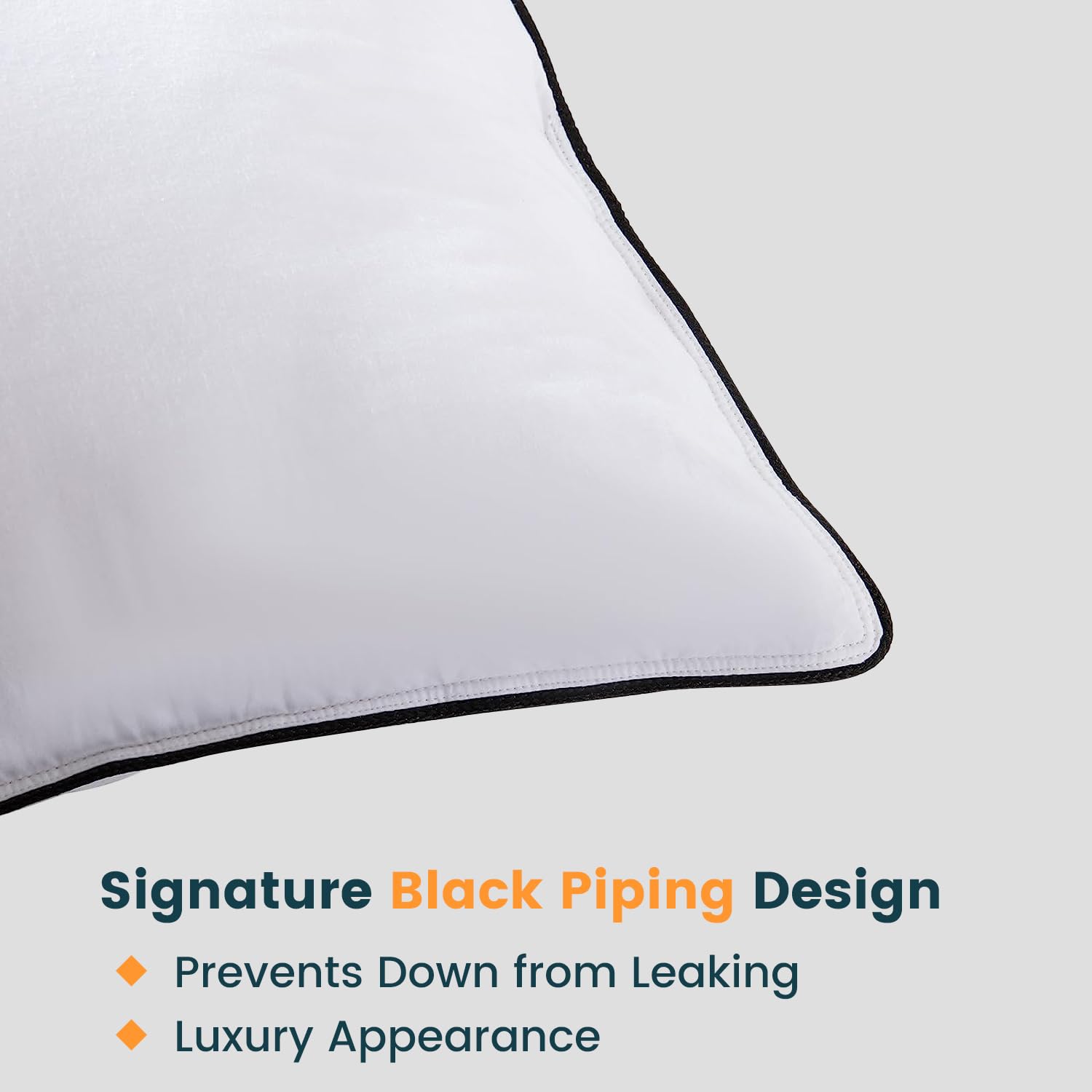 HYVIF Luxury Hungarian Goose Down Pillows - 750 Fill Power, 460 Thread Count Cotton Blend Shell - Soft Down Pillow for Sleeping - 1 Pack, Standard (20" x 26")