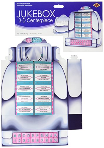 Beistle 54804 50's Jukebox Tabletop Decoration-1 Pc, One Size, Multicolored