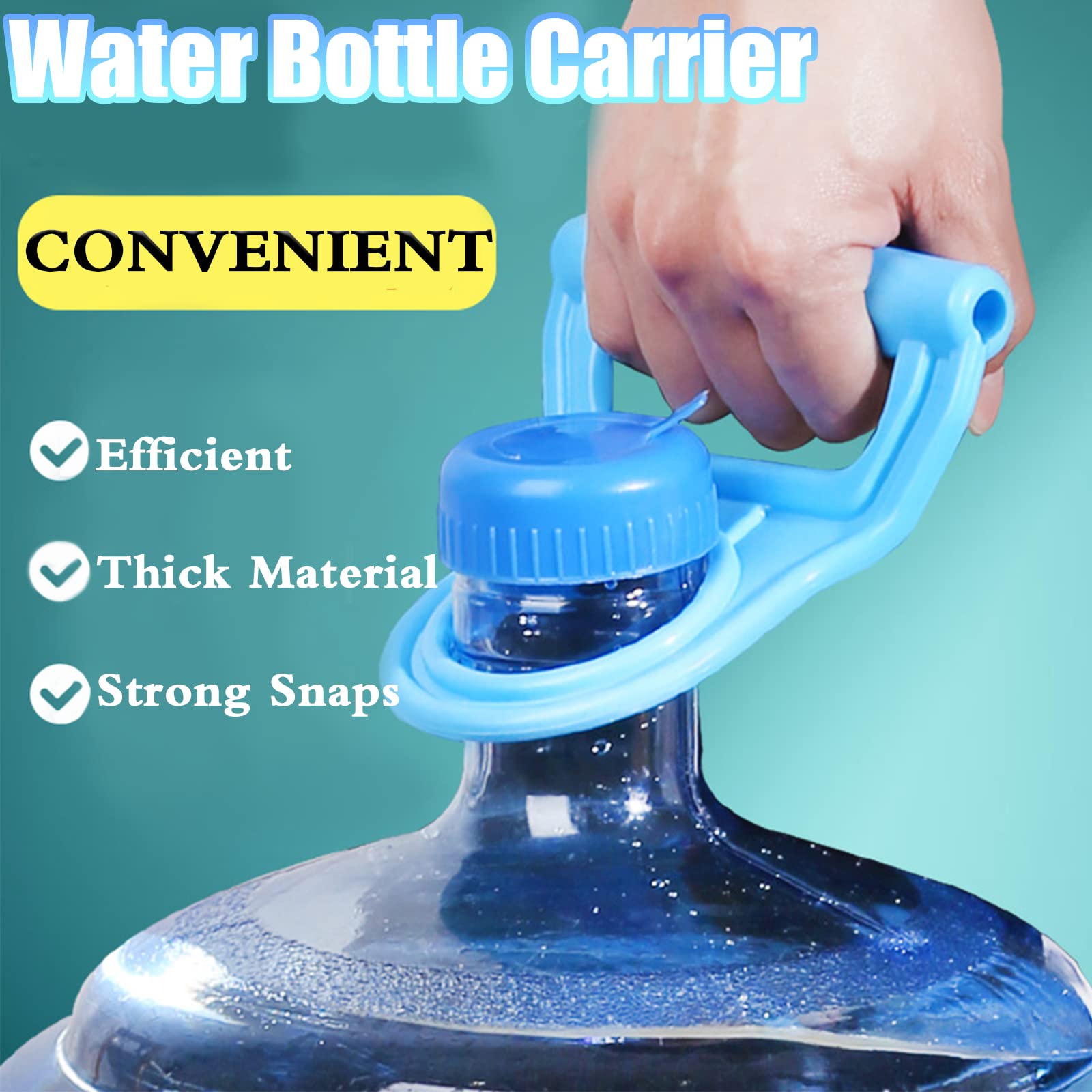 2 Pack Advanced Ergonomic 2nd Gen 5 Gallon Drinking Water Bottle Handle Bottle Carrier Lifter with Rubberized Anti-Slip Holder