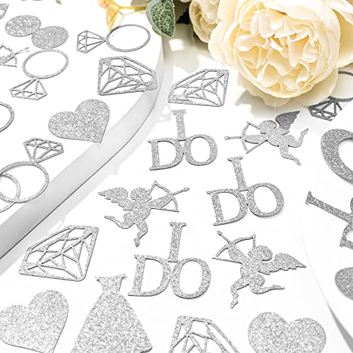 Wedding Table Confetti Wedding Decorations for Reception 264 Pcs Bridal Shower Decorations, Diamond Ring Confetti, I Do Confetti for Engagement Party Decorations Bachelorette Party Decorations