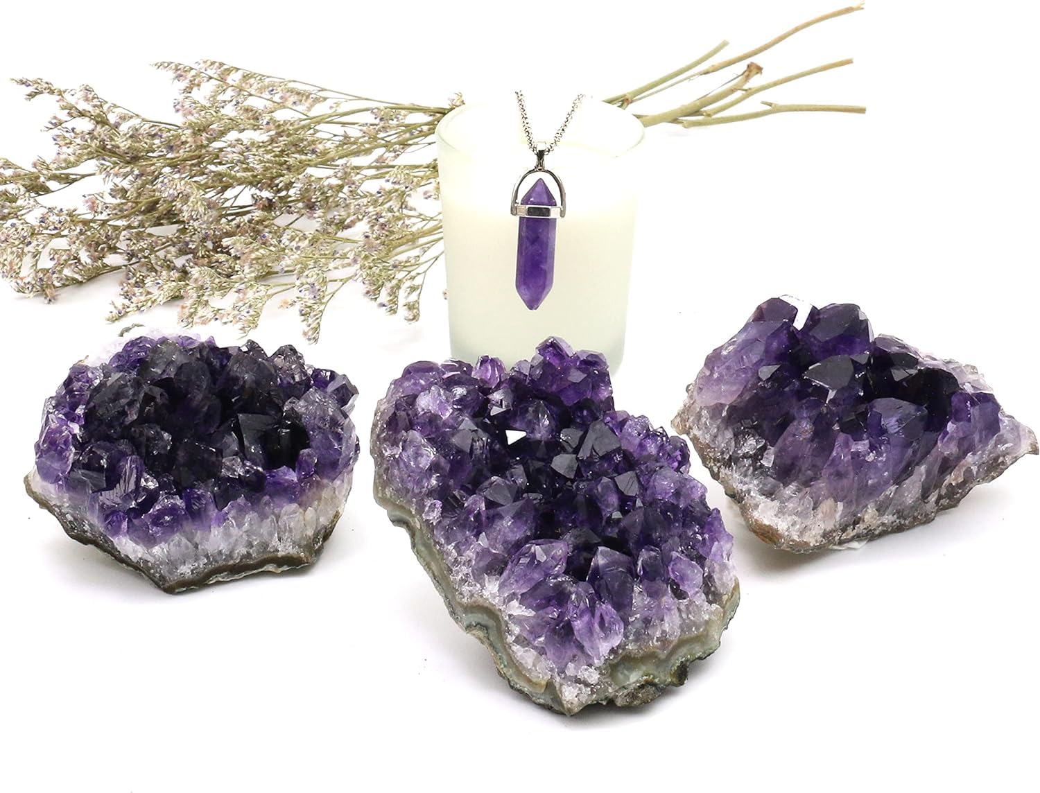 Nvzi Amethyst Crystals, Amethyst Clusters, Amythestyst Crystals, Amathesis Crystal, Raw Amethyst Stone, Natural Amethyst Geode Cave Healing Crystal Stones, Purple Crystal, Amatista, About 0.1 Lb