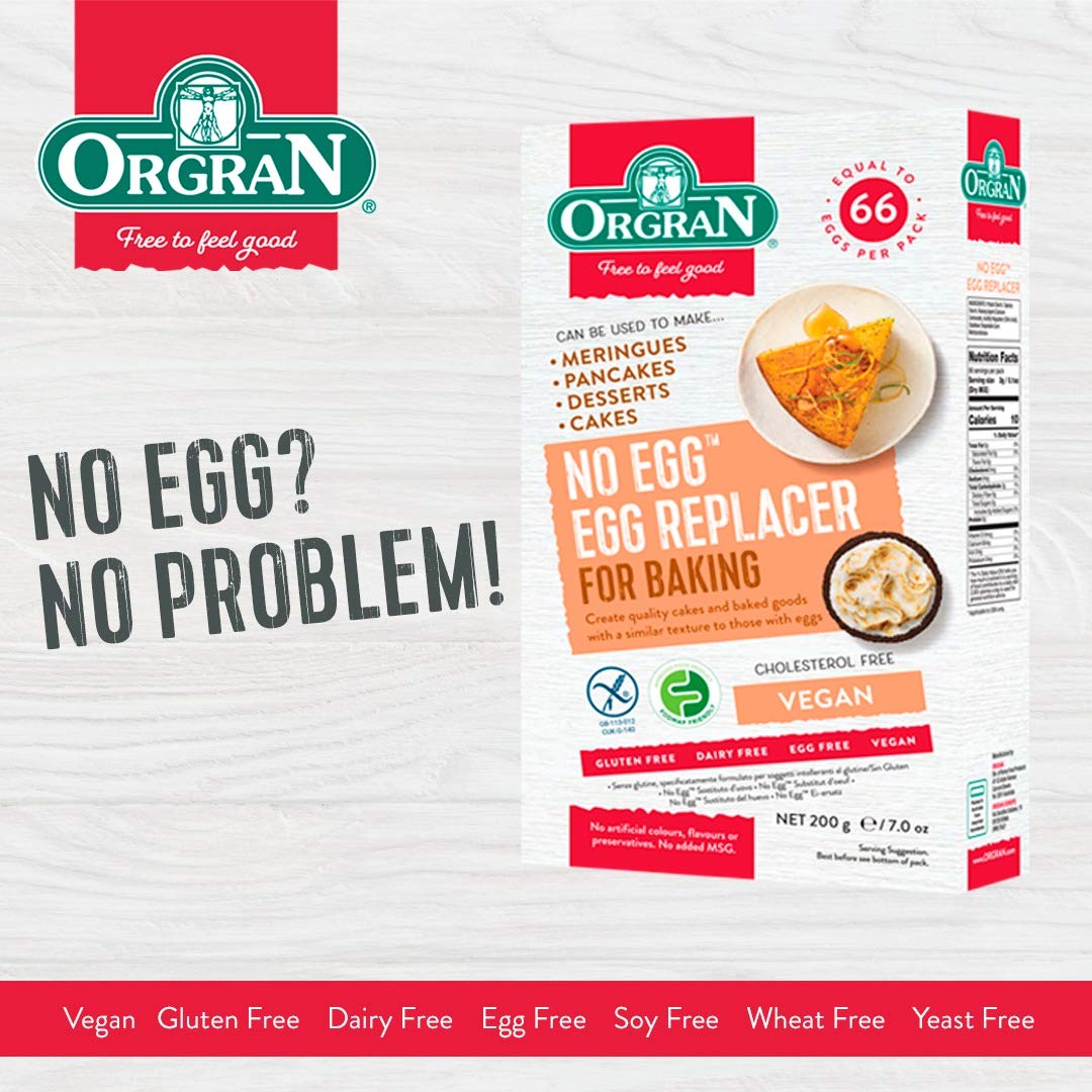 Orgran – Egg Replacer | Plant Based, Gluten-Free, Non-GMO | Natural Egg Replacer | 7.05 OZ | Vegan Egg Substitute For Baking…