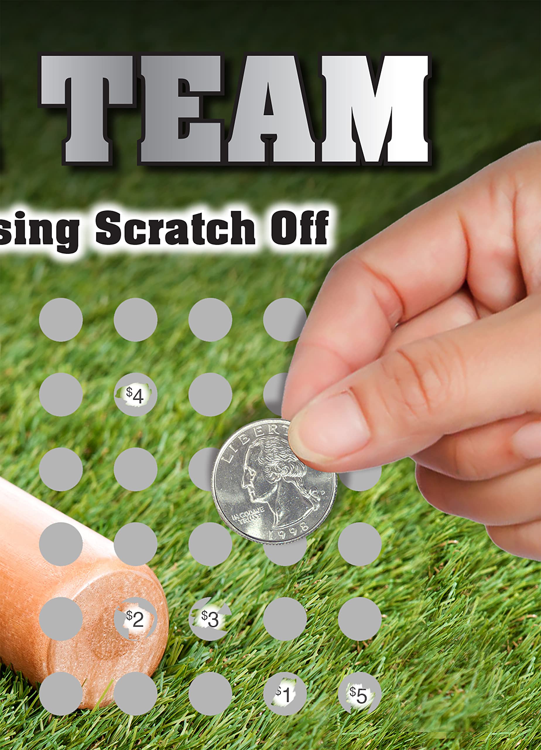 PROMO PRINTING GROUP, INC. For Our Team Baseball Fundraising Scratch Off Cards - (20 Cards per Pack) - Raise $2,000. You Keep All the Profit!