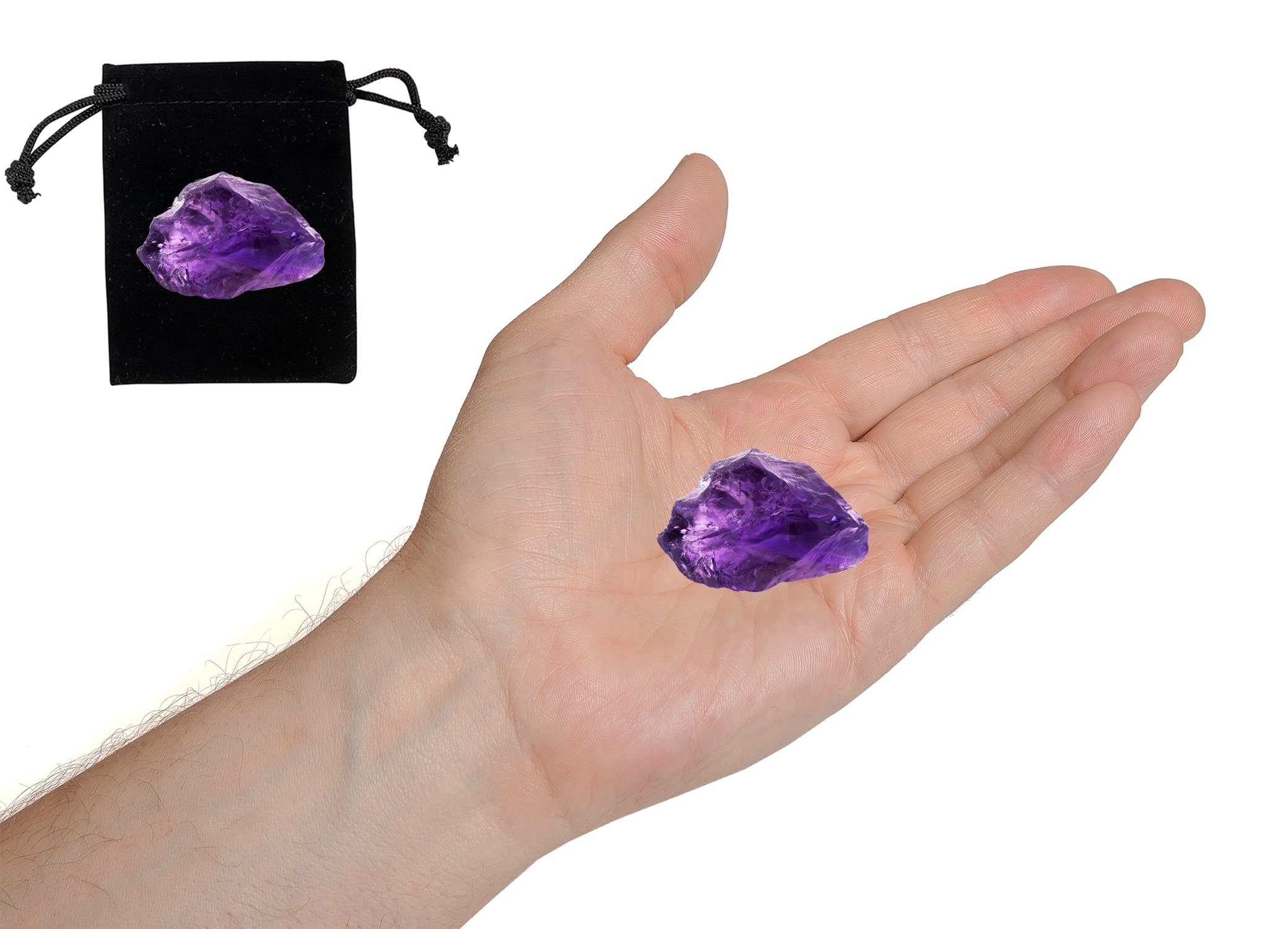 Deep Amethyst Raw Crystals, Large 1.25-2.0" Healing Crystals Natural Rough Stones Crystal for Tumbling, Cabbing, Fountain Rocks, Decoration, Polishing, Wire Wrapping, Wicca & Reiki