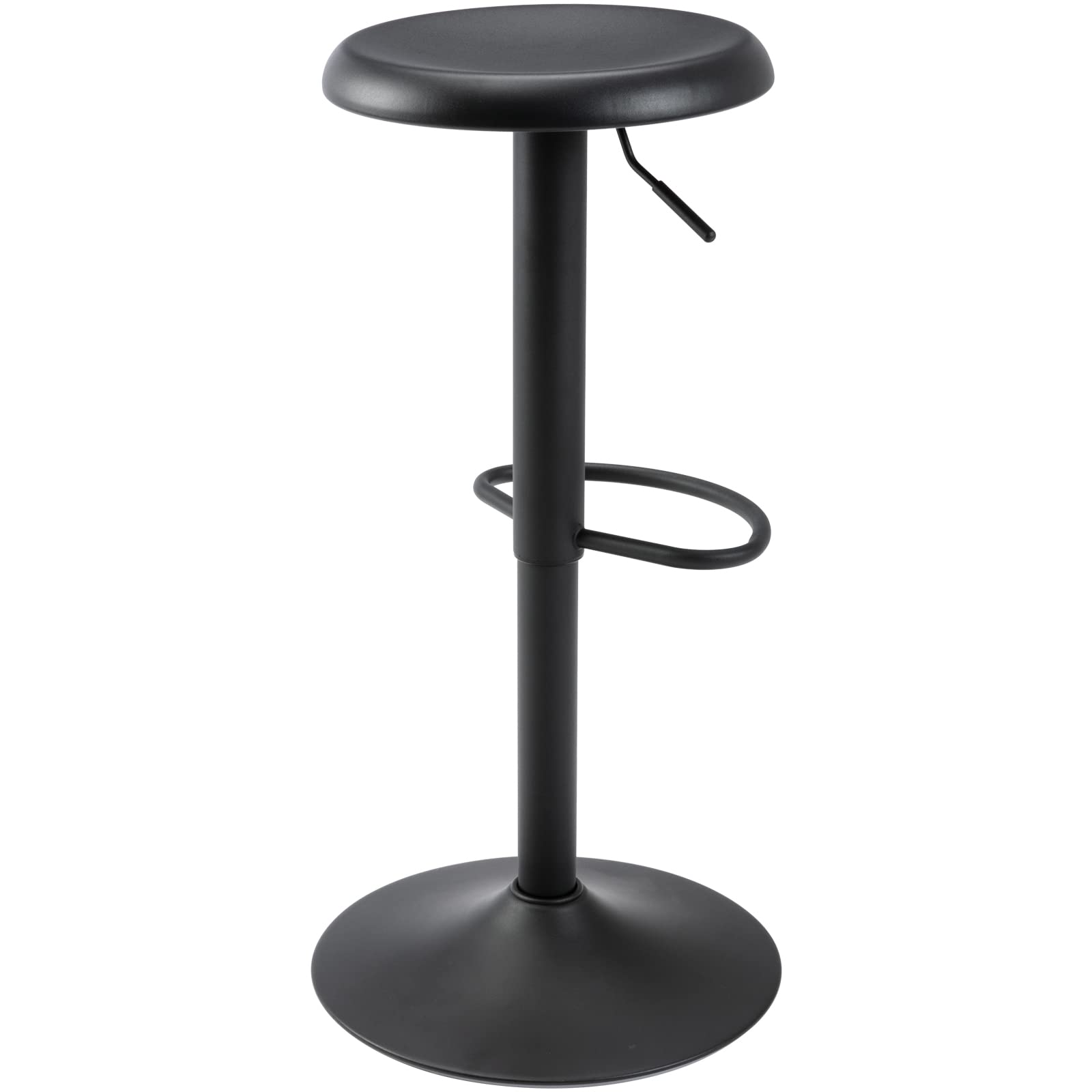 Brage Living Adjustable Bar Stool, Swivel Round Metal Airlift Barstool, Backless Counter Height Bar Chair for Kitchen Dining Room Pub Cafe, 1 pc (Black)