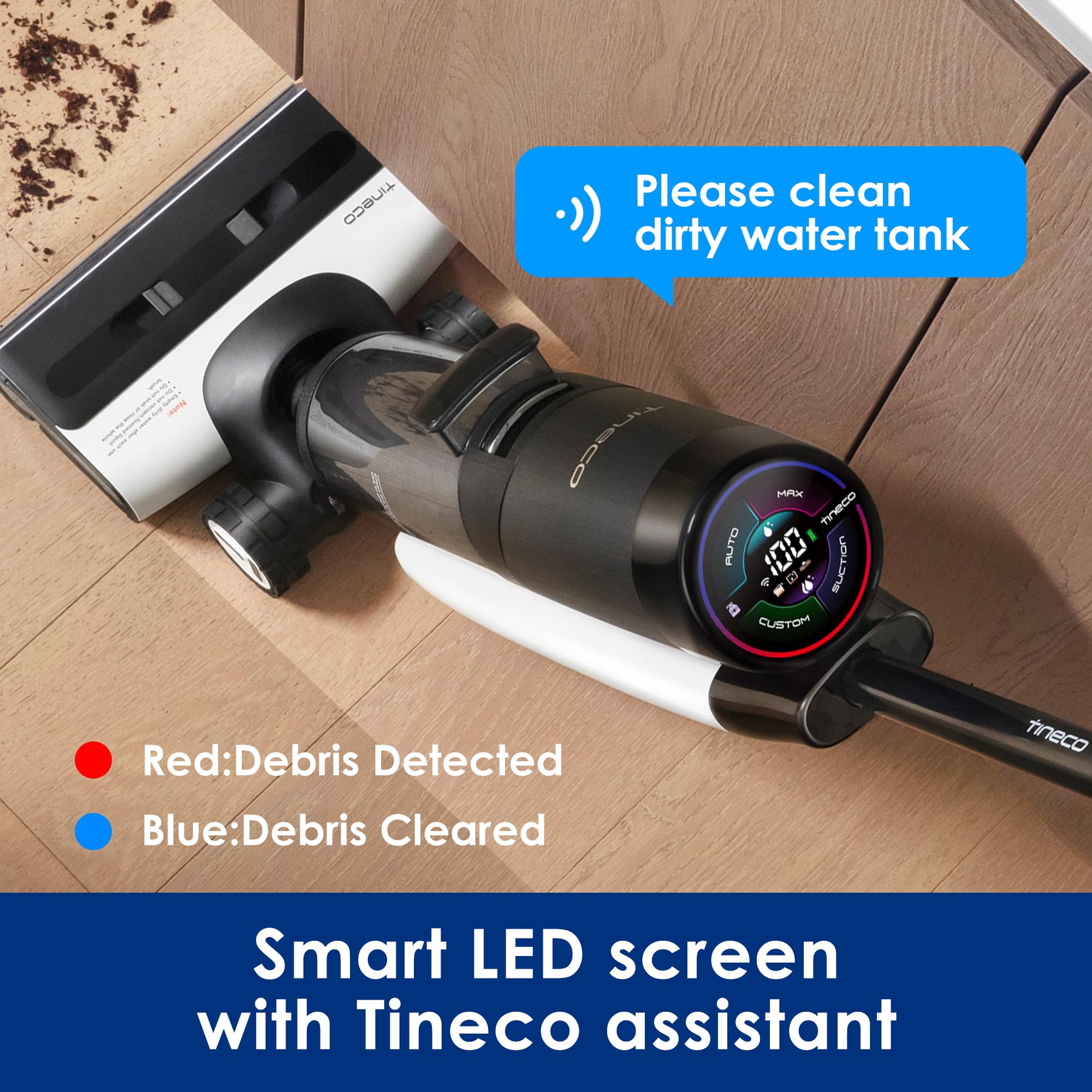 Tineco Floor ONE S7 PRO Cordless Wet Dry Vacuum Cleaner, Smart Floor Cleaner Mop for Hard Floors, Long Run Time, Dual-Sided Edge Cleaning, Self-Cleaning, Centrifugal Drying Process