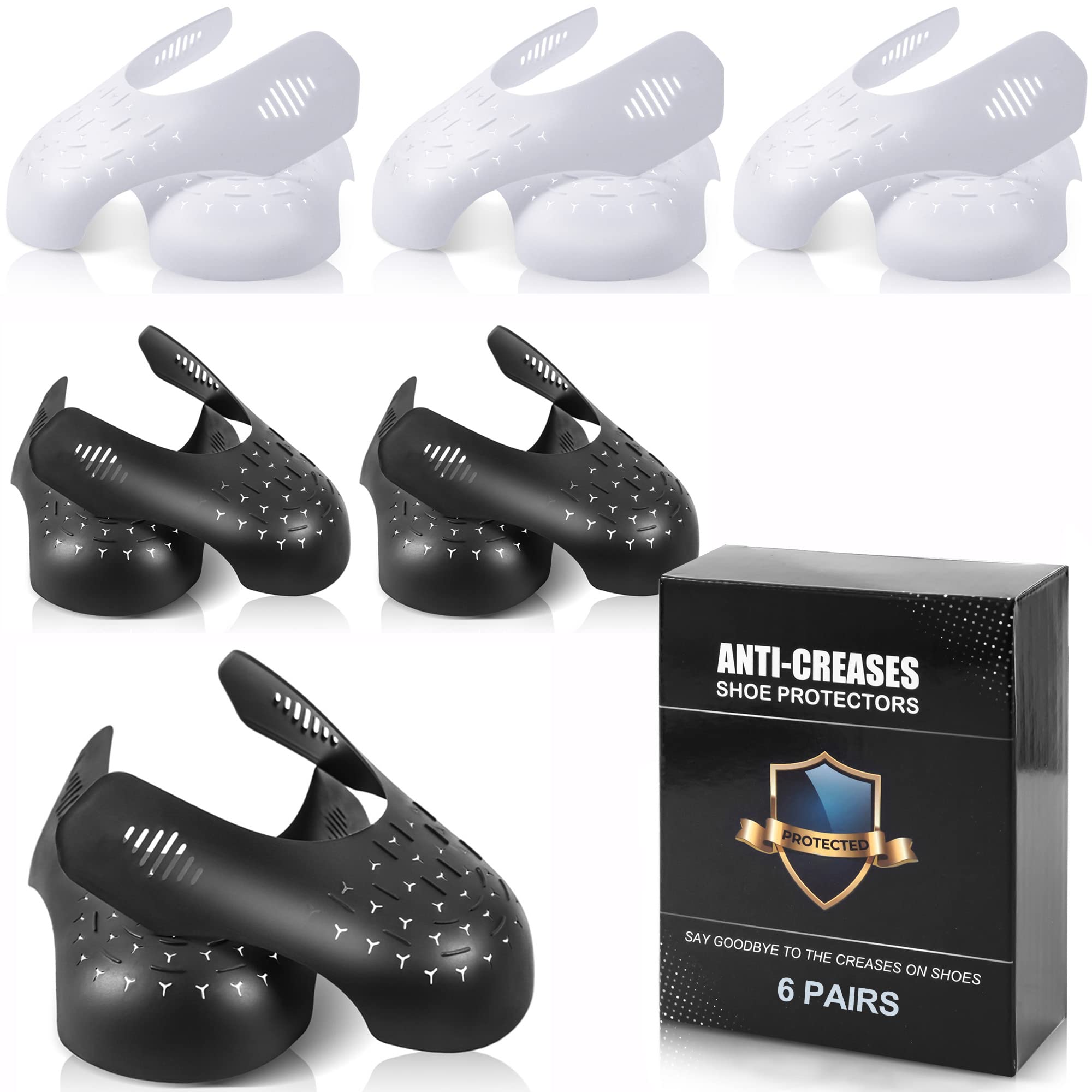 TUPEED 6 Pairs Boot Crease Preventers, Anti-Wrinkle Shoe Protectors for Air Jordan, Sneakers, Boots & Casual Shoes, Women's US Size 5-9