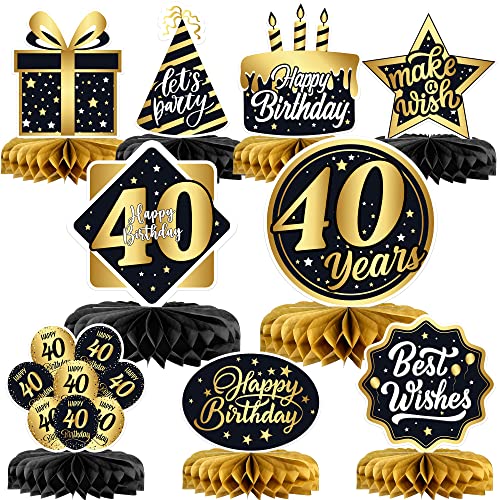 Huge, 40th Birthday Centerpieces for Tables - Pack of 9 | 40th Birthday Table Decorations | Happy 40th Birthday Decorations for Men | 40th Birthday Decorations Women | 40 Birthday Decorations for Men