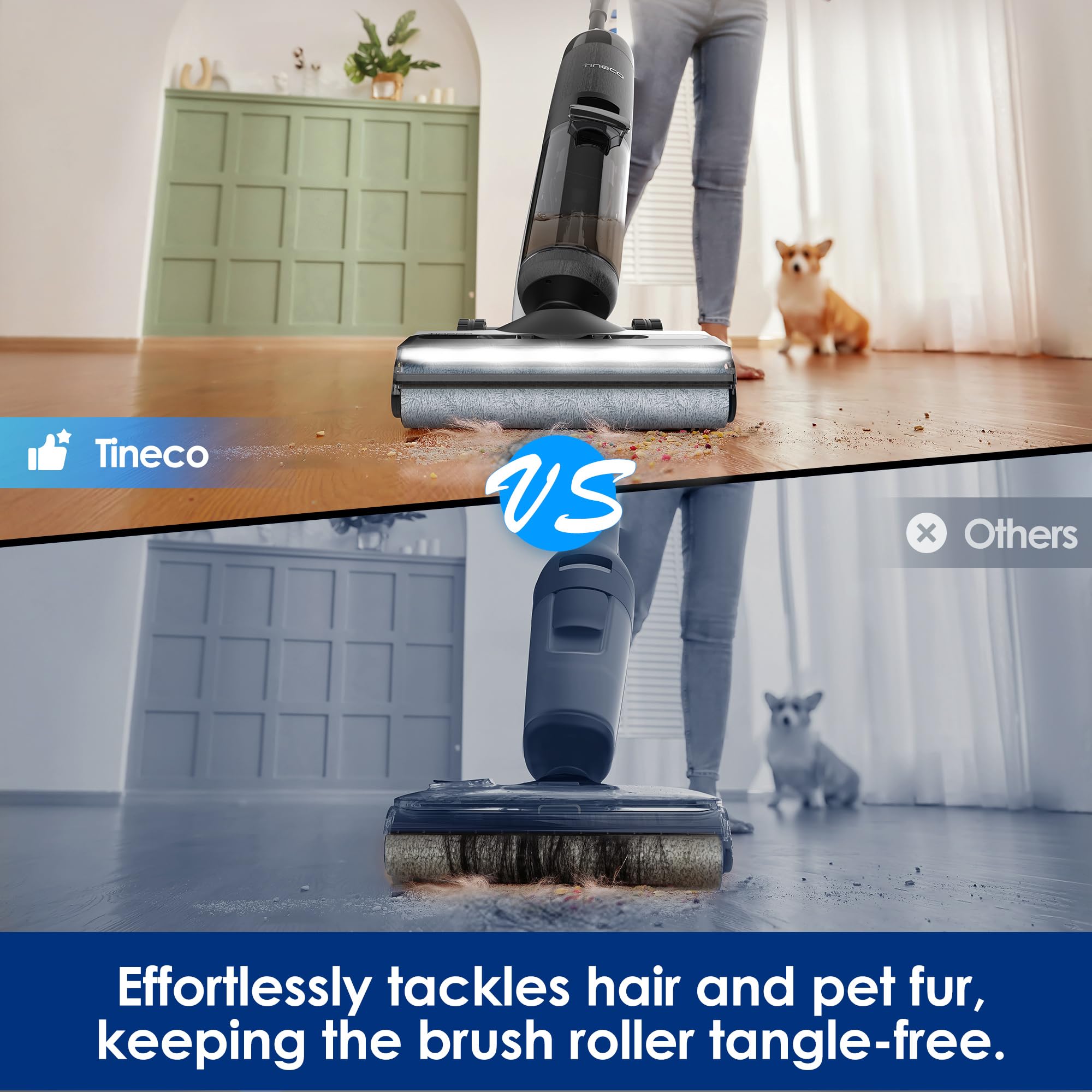 Tineco Floor ONE S7 PRO Cordless Wet Dry Vacuum Cleaner, Smart Floor Cleaner Mop for Hard Floors, Long Run Time, Dual-Sided Edge Cleaning, Self-Cleaning, Centrifugal Drying Process
