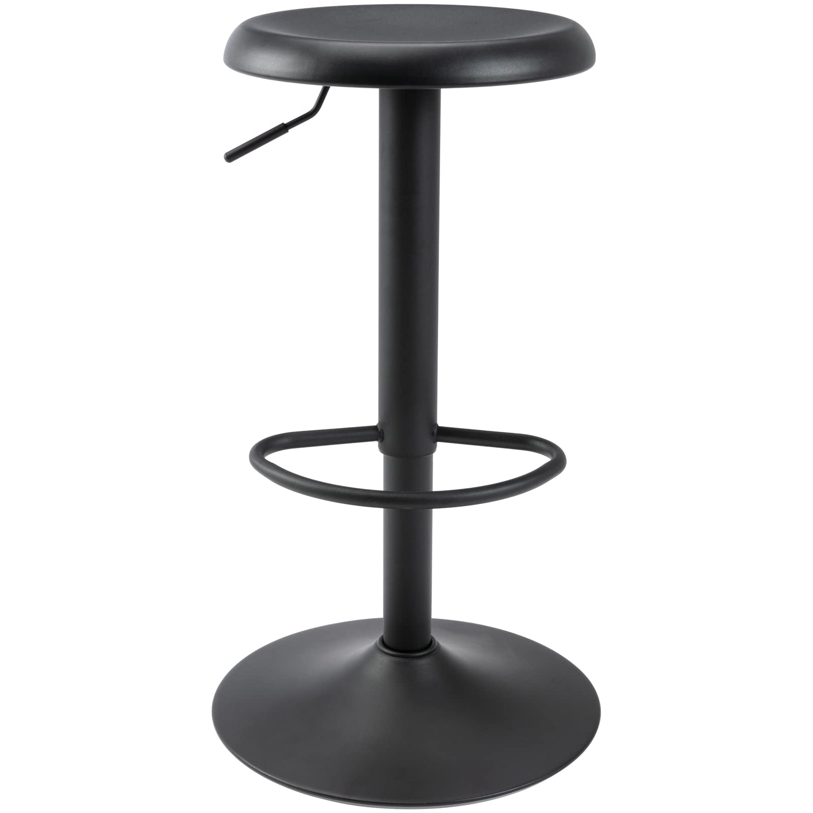 Brage Living Adjustable Bar Stool, Swivel Round Metal Airlift Barstool, Backless Counter Height Bar Chair for Kitchen Dining Room Pub Cafe, 1 pc (Black)