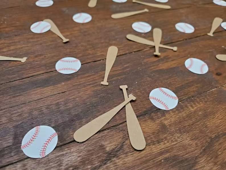 200Pcs-Baseball Table Confetti, Baseball Bat Confetti,Baseball Party Decorations,Table Decoration