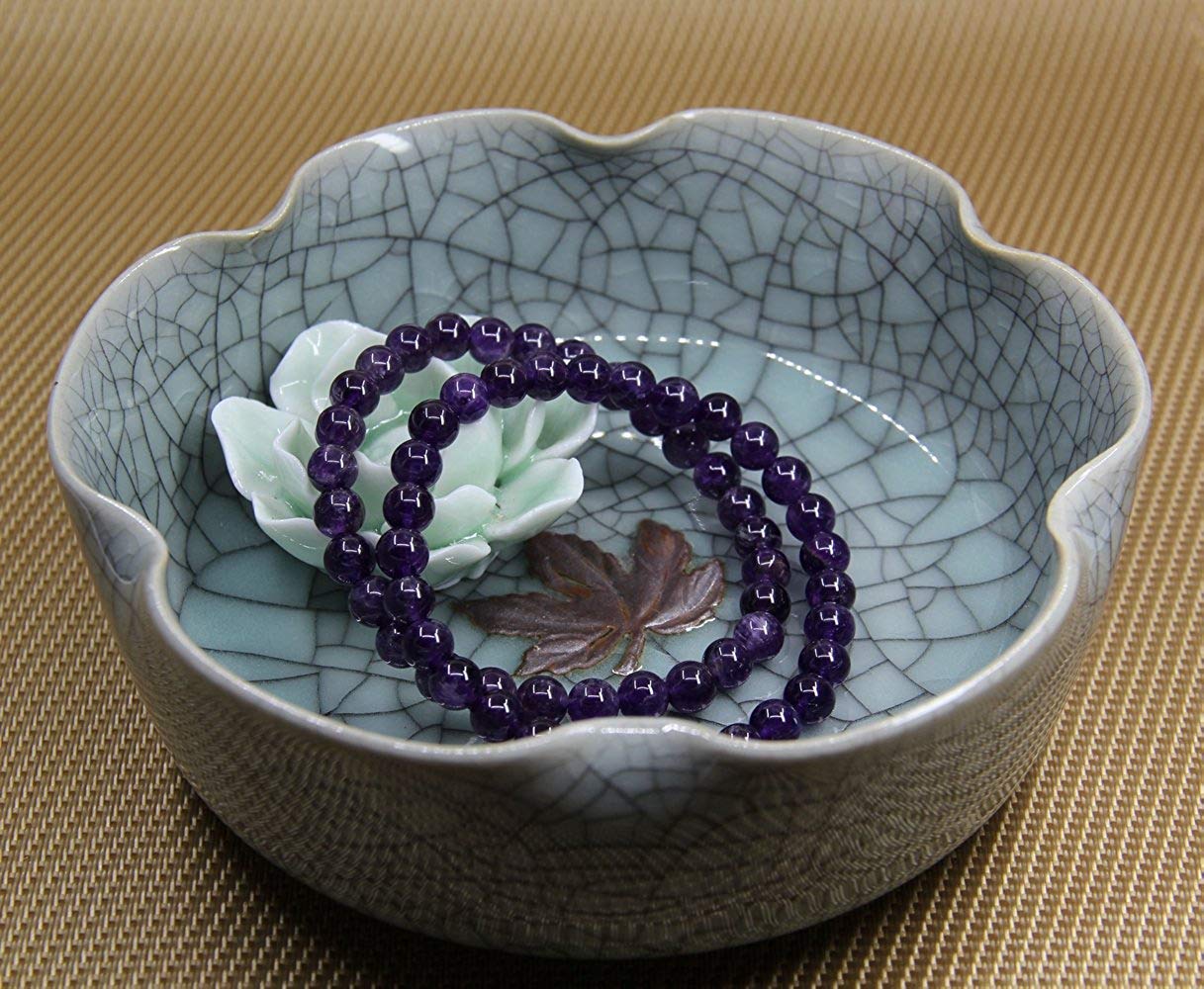 Natural AA Grade Amethyst Gemstone 6mm Round Beads Stretch Bracelet 7" Unisex