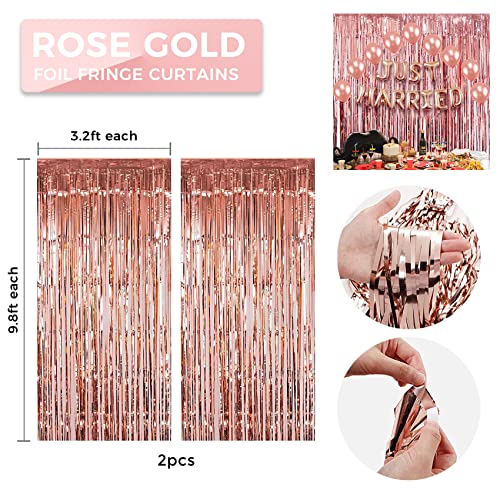 Just Married Decorations Wedding Decorations Set – Wedding Balloons Decorations – Just Married Balloons Just Married Banner – Wedding Party Decorations Congratulations for Bridal Shower Party