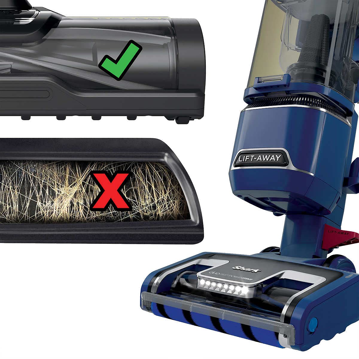 SHARK Shark NV800QBL Performance Lift-Away ADV DuoClean PowerFins Upright Vacuum with Self-Cleaning Brushroll Powerful Pet Hair Pickup and HEPA Filter, Blue (Renewed)