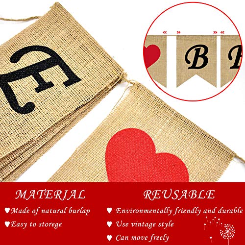 Be Mine Banner Burlap, Be Mine Bunting Garland for Wedding Engagement Anniversary Party Decorations Valentine's Day Indoor and Outdoor Decoration