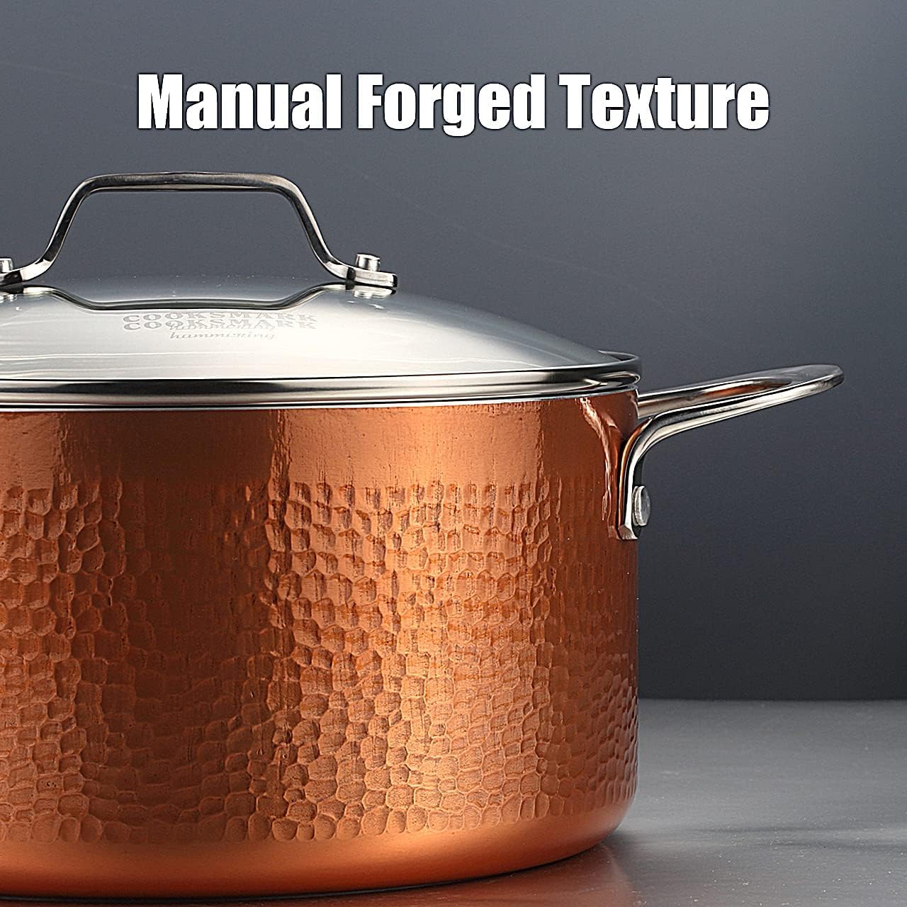 All in One Pan 10pcs Hammered Copper Pots and Pans Set Nonstick Cookware Set with Lids, Kitchen Cookware Set For All Stovetops, Induction Pot and Pan Set Dishwasher/Oven Safe, 100% Non Toxic