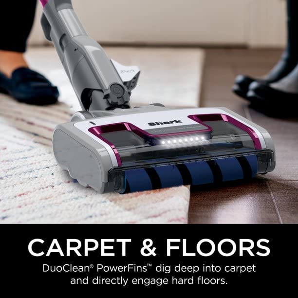 SHARK Shark HZ2000 Vertex Ultralight Corded Stick Vacuum with DuoClean PowerFins and Self-Cleaning Brushroll Magenta (Renewed)