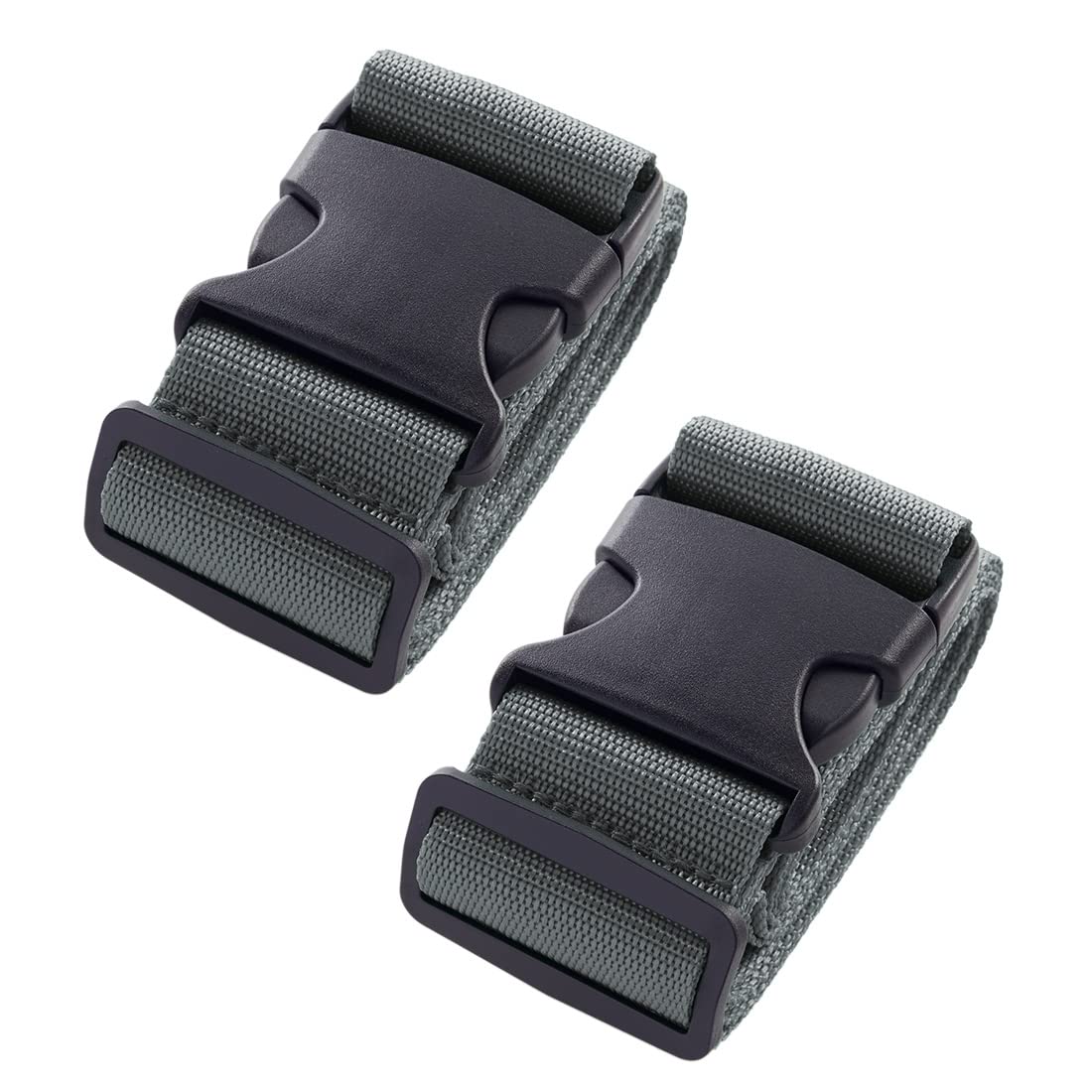 Youteer 2pcs 74″×2″Luggage Straps for Suitcases,Adjustable Suitcase Straps and Heavy Duty Strap Buckle Packing Straps Travel Accessories,Gray