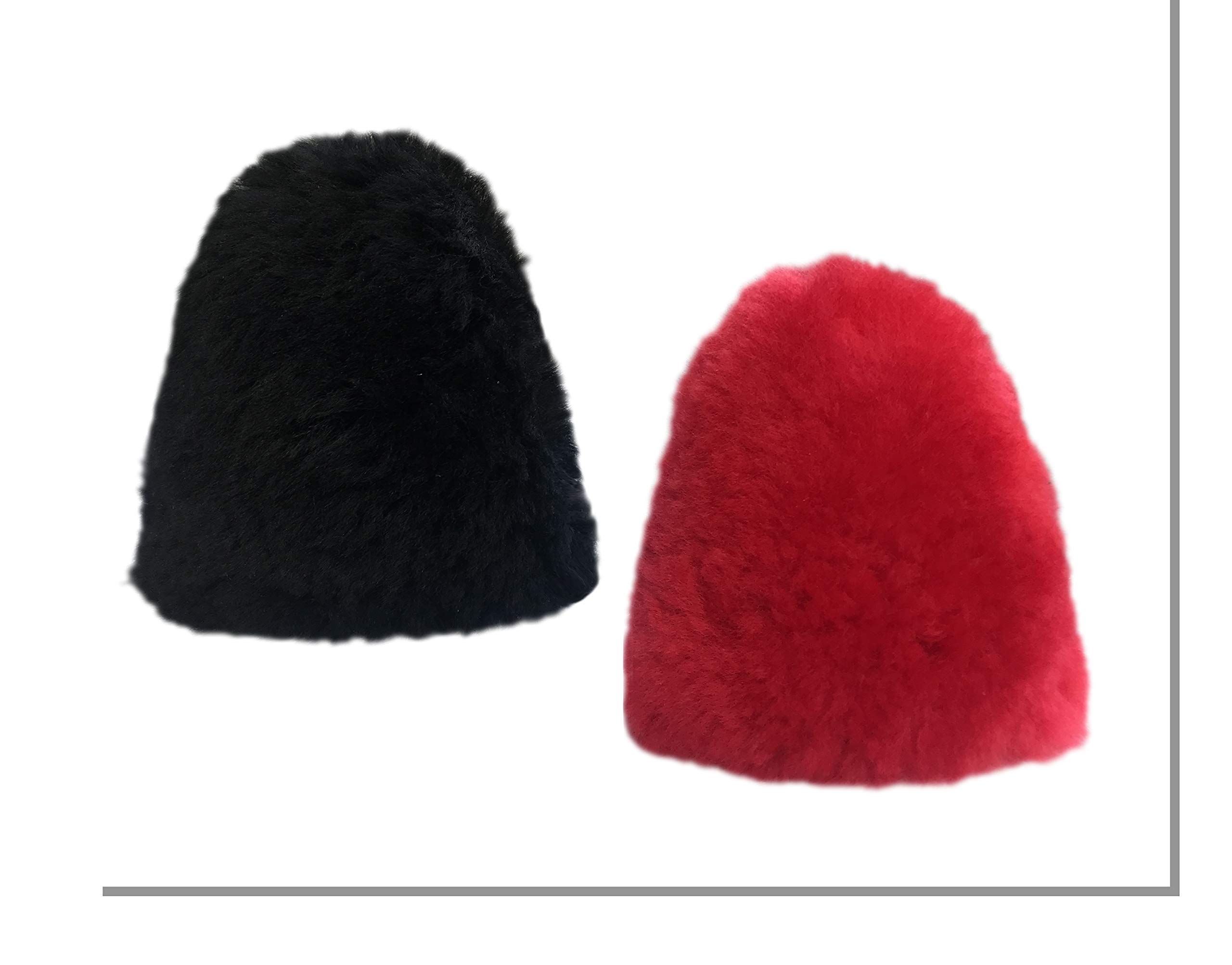 Large Dual 100% Lamb Wool Buffer Covers Fit 2.75”Dia x 4”High - Beck Diplomat, Deluxe Shoe Polishers