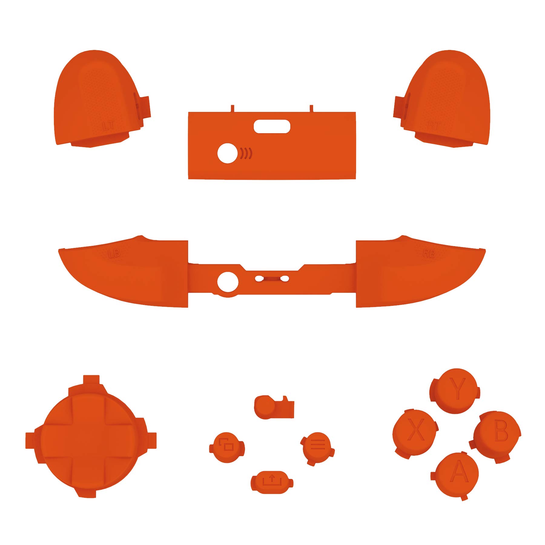 eXtremeRate Replacement Buttons for Xbox Core Wireless Controller, Orange DIY Accessories Kit LB RB LT RT Bumpers Trigers Dpad ABXY Start Back Sync Share Keys Parts for Xbox Series X & S Controller