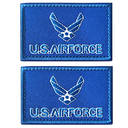 Harsgs 2PCS US Air Force Patches, Hook & Loop American Amry Tactical Patch Full Embroidery Military Badge Patch for Caps Bags Vests Military Uniforms