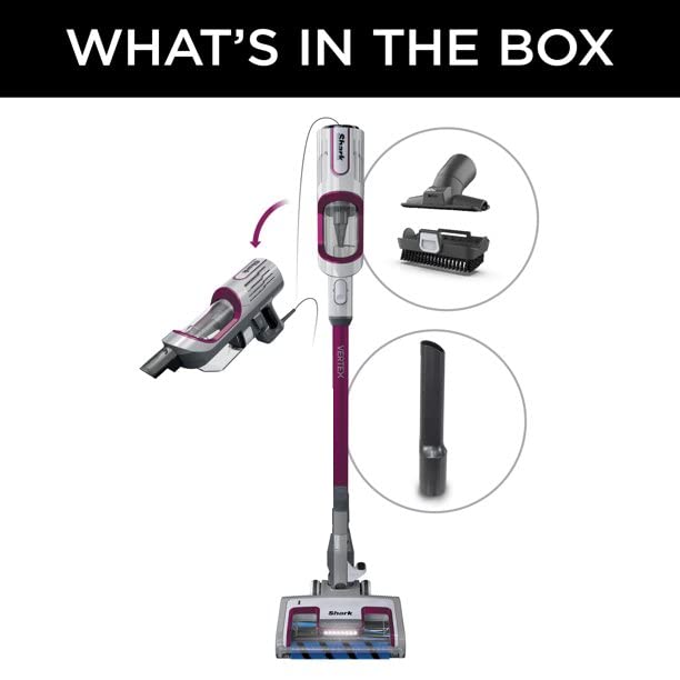 SHARK Shark HZ2000 Vertex Ultralight Corded Stick Vacuum with DuoClean PowerFins and Self-Cleaning Brushroll Magenta (Renewed)