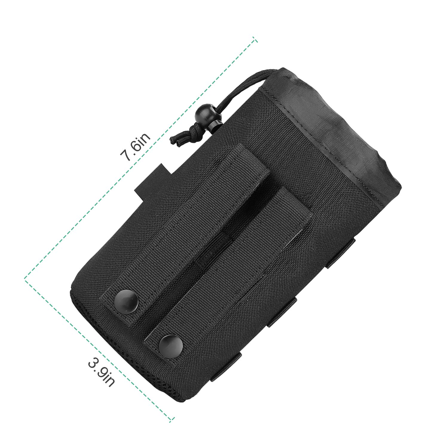 ProCase Tactical Molle Water Bottle Pouch, Military Bottle Holder with Top Drawstring & Mesh Bottom, Portable Water Container Pouch Bag Hydration Carrier for Camping Hiking Hunting Traveling –Black