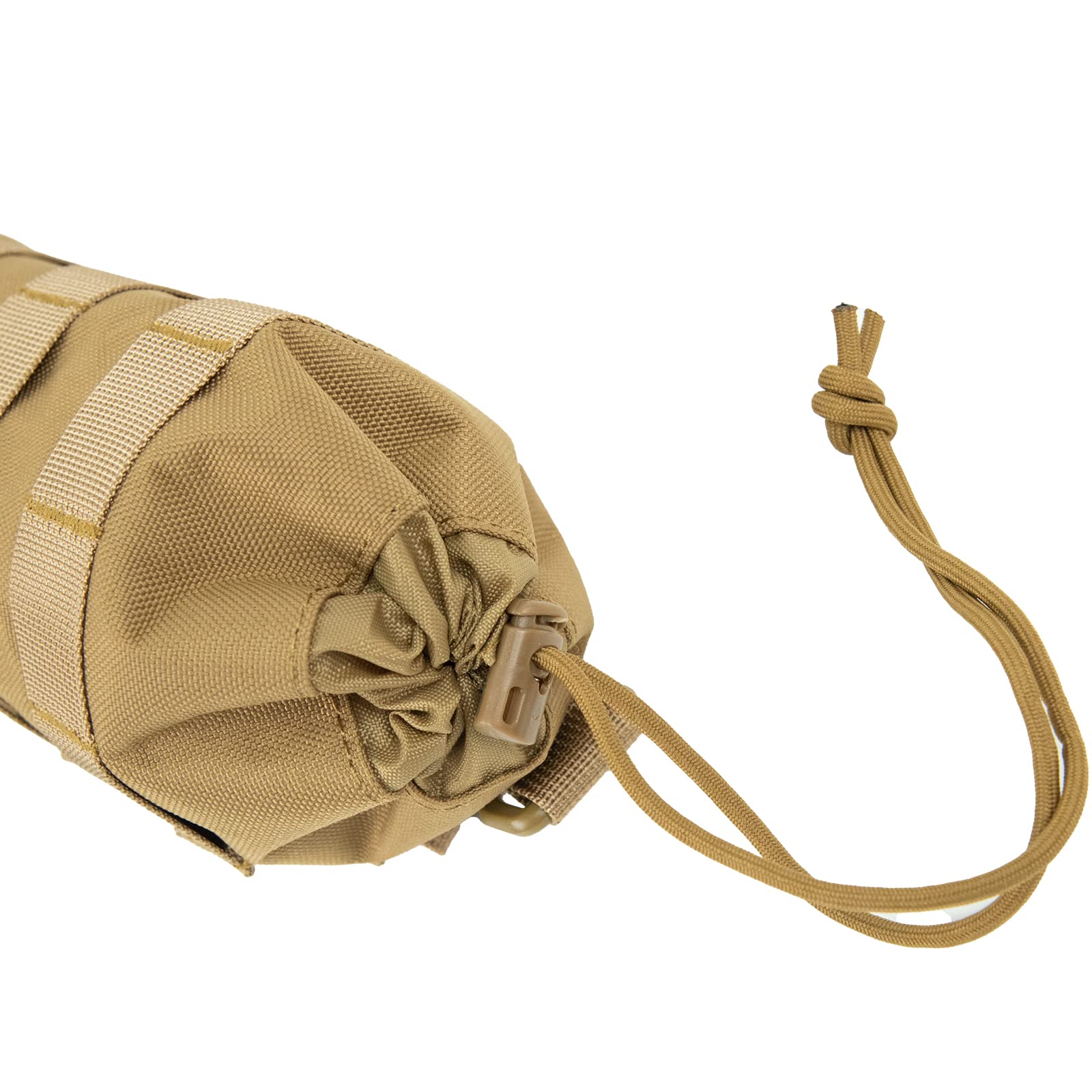 LOOGU Sports Water Bottle Pouch Bag, Molle Water Bottle Holder with Drawstring Open Top & Mesh Bottom, Travel Mesh Water Bottle Bag Tactical Hydration Carrier
