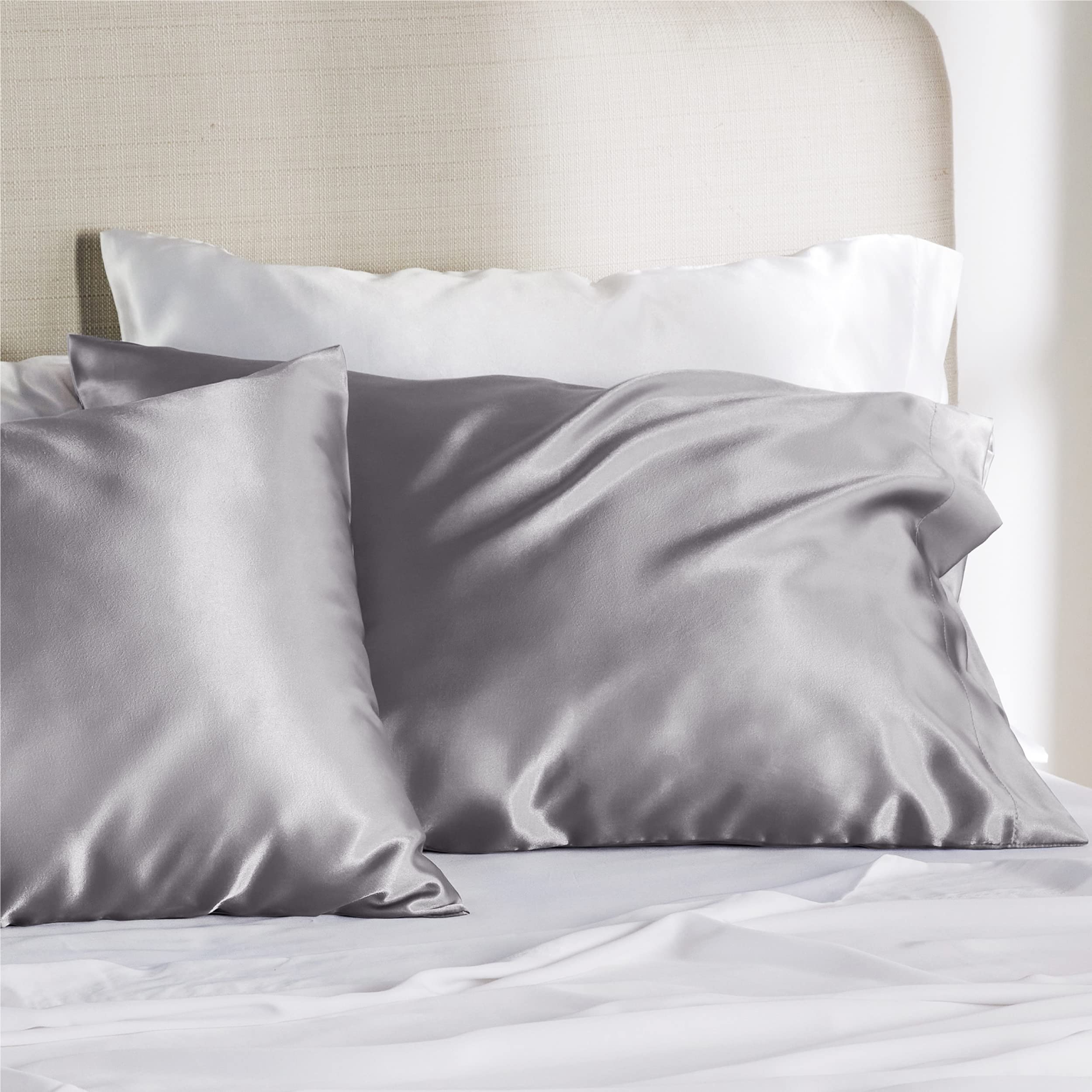 Bedsure Satin Pillowcase Standard Set of 2 and Bedsure Pillows Standard Set of 2