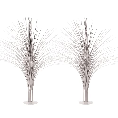 Beistle 2 Piece Plastic Metallic Silver Spray Centerpieces For Happy New Year Decorations, Awards Night Tableware, Birthday Party Supplies, 19"