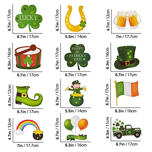 44 Pcs of St. Patrick's Day Hanging Decorations Swirls Shamrock Clover Leprechaun Horseshoe Ceiling Foil Swirls for Home Office Classroom Decor - Saint Patrick's Day Irish Party Supplies