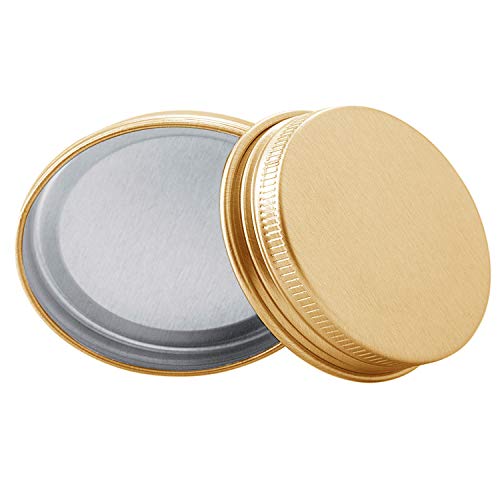 Gold 0.5 Ounce Aluminum Tin Jar Refillable Containers 15 ml Aluminum Screw Lid Round Tin Container Bottle for Cosmetic,Lip Balm, Cream, 30 Pcs