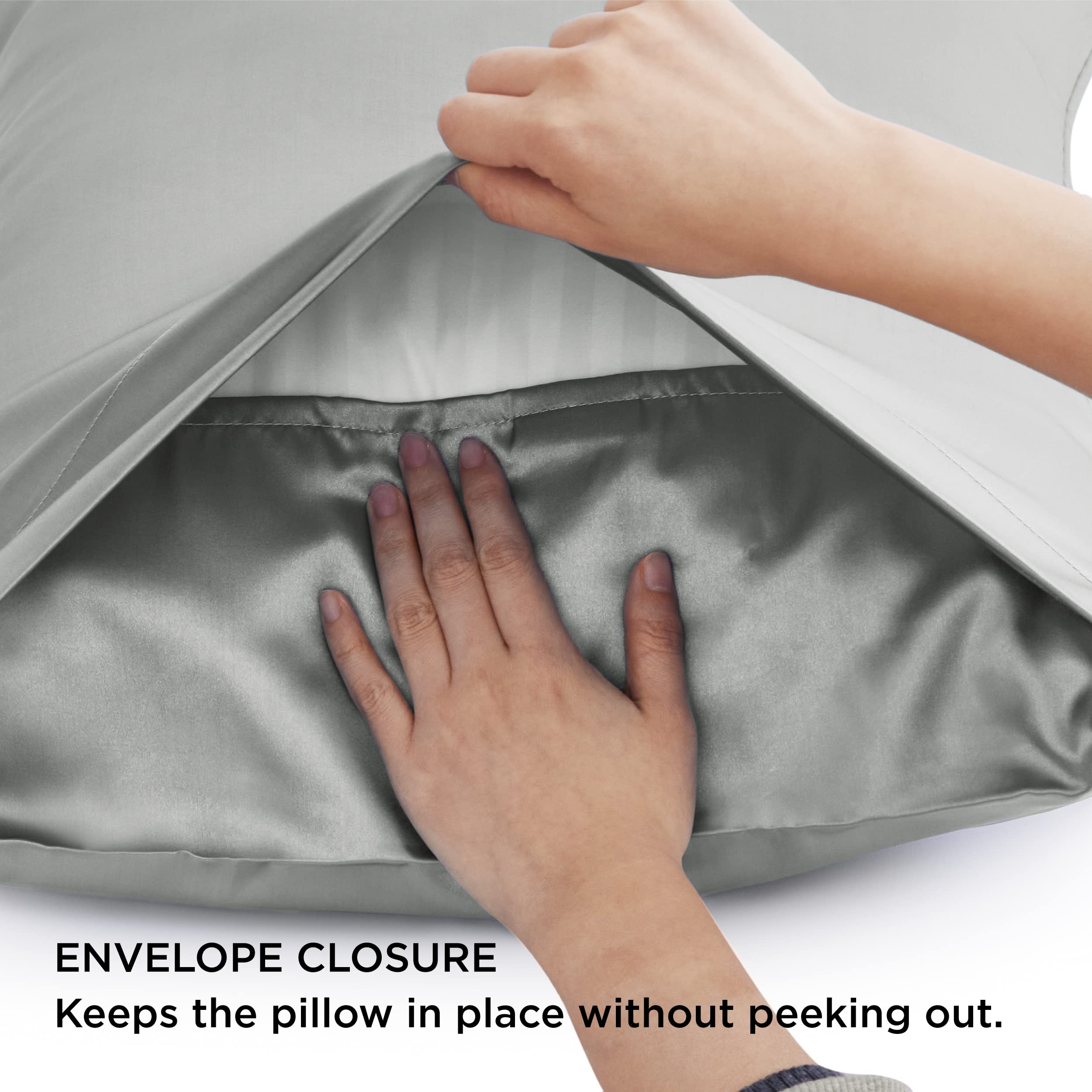 Bedsure Satin Pillowcase Standard Set of 2 and Bedsure Pillows Standard Set of 2