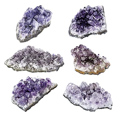 GEHECRST Natural Raw Amethyst Quartz Geode Cluster, Reiki Healing Crystals Stone Amethyst Rock Druzy Gemstone for Collection, Decoration, Specimen, Witchcraft | 0.18-0.33 lb