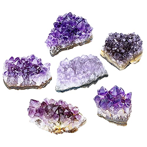 GEHECRST Natural Raw Amethyst Quartz Geode Cluster, Reiki Healing Crystals Stone Amethyst Rock Druzy Gemstone for Collection, Decoration, Specimen, Witchcraft | 0.18-0.33 lb