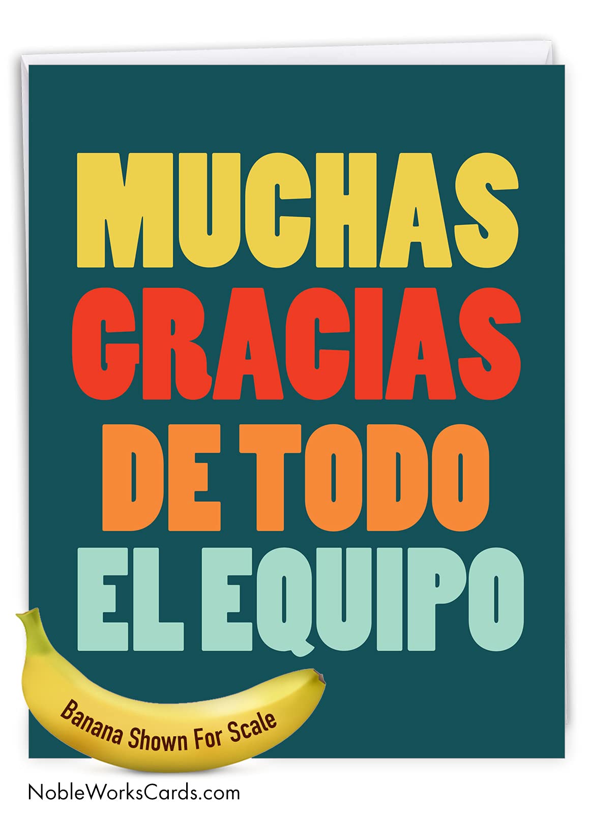 NobleWorks - Large Group Thank You Card in Spanish (8.5 x 11 Inch) Gratitude, Appreciation Gift - Big Thanks From The Team-Spanish J6884TYG-SL-US
