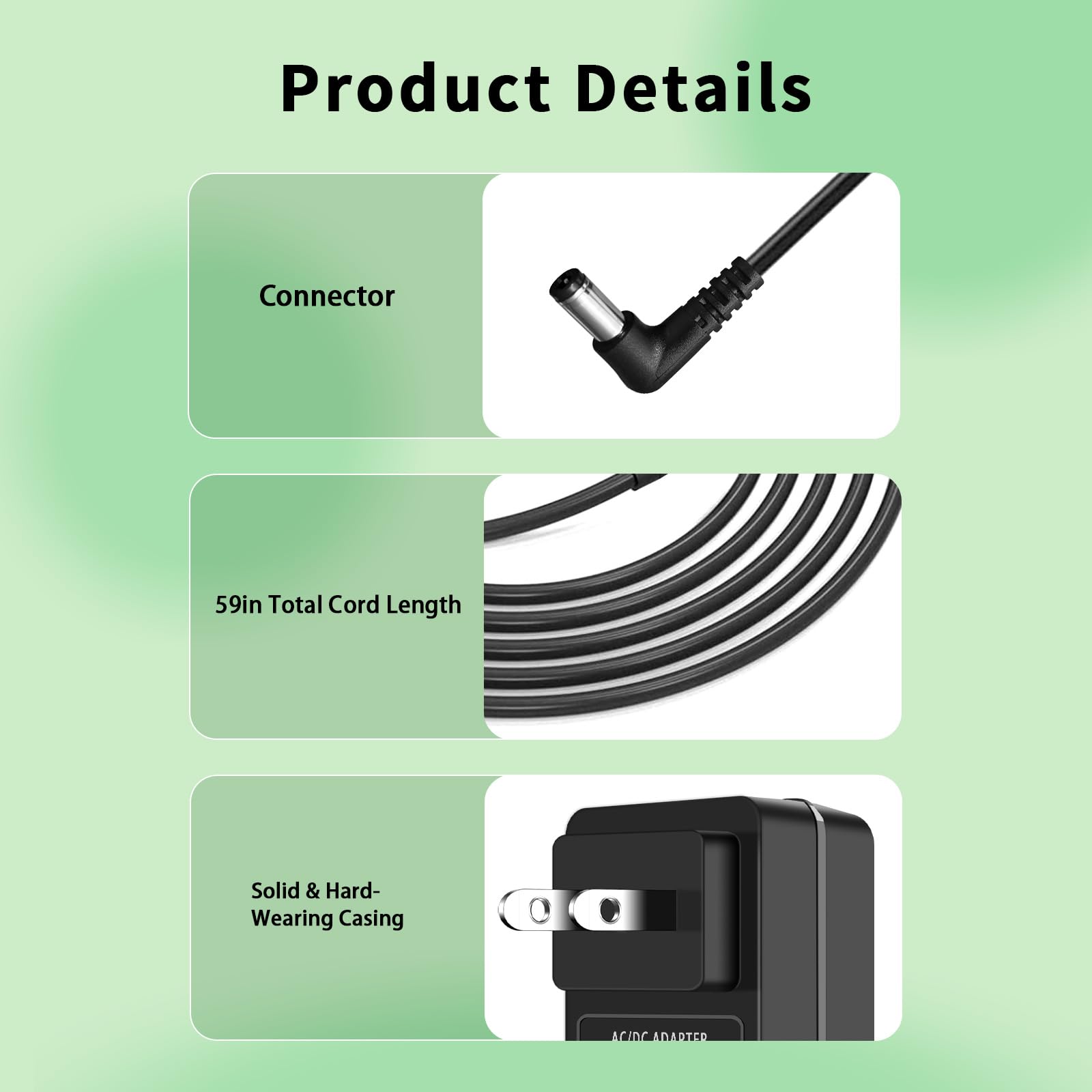 Charger Cord Power Supply for Shark VACMOP VM200 VM20026 VM200C VC200 UM200 UM205 VC205 Series 10.8V Li-ion Battery Pro Cordless Hard Floor Vacuum Mop
