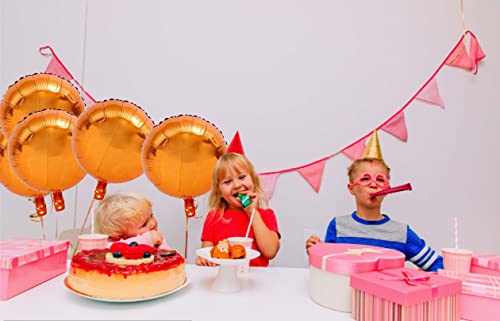 10 Pcs Round-Shaped Balloons 18 Inch Orange Foil Balloon Mylar Balloon Happy Birthday Balloons
