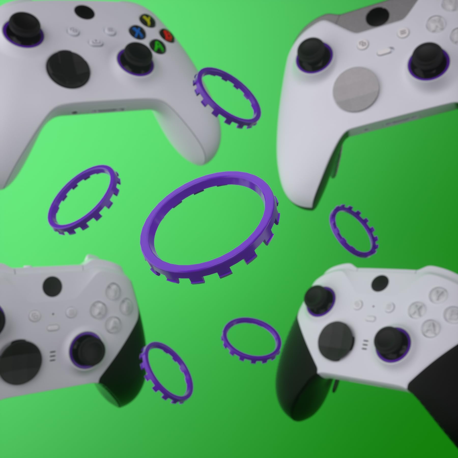 eXtremeRate Replacement Accent Rings for Xbox Elite Series 2 Core | for Elite Series 2 | for Xbox One Elite | for eXtremeRate ASR Version Shell for Xbox Series X/S Controller - Purple