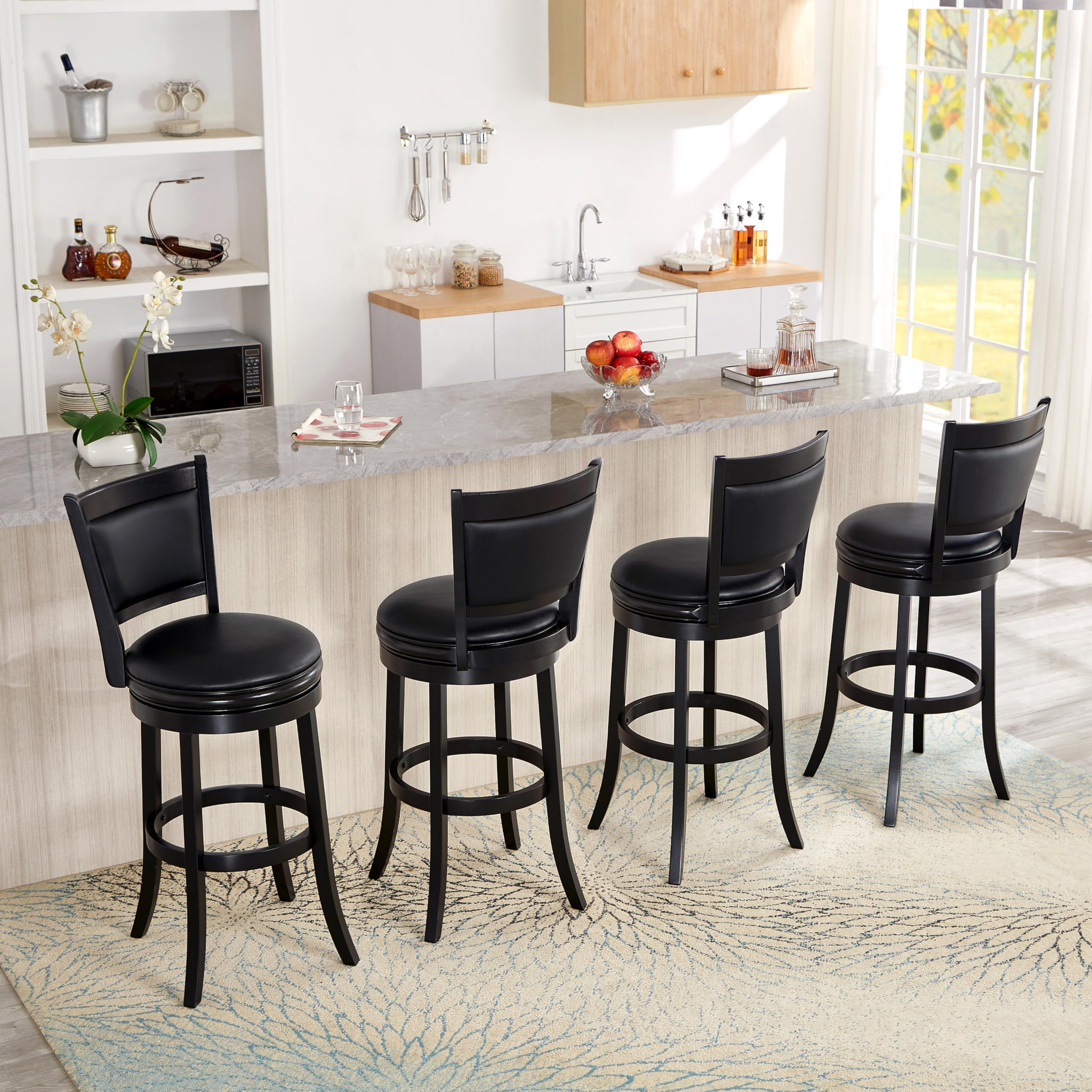 Ball & Cast Swivel Pub Height Barstool 29 Inch Seat Height Black Set of 1