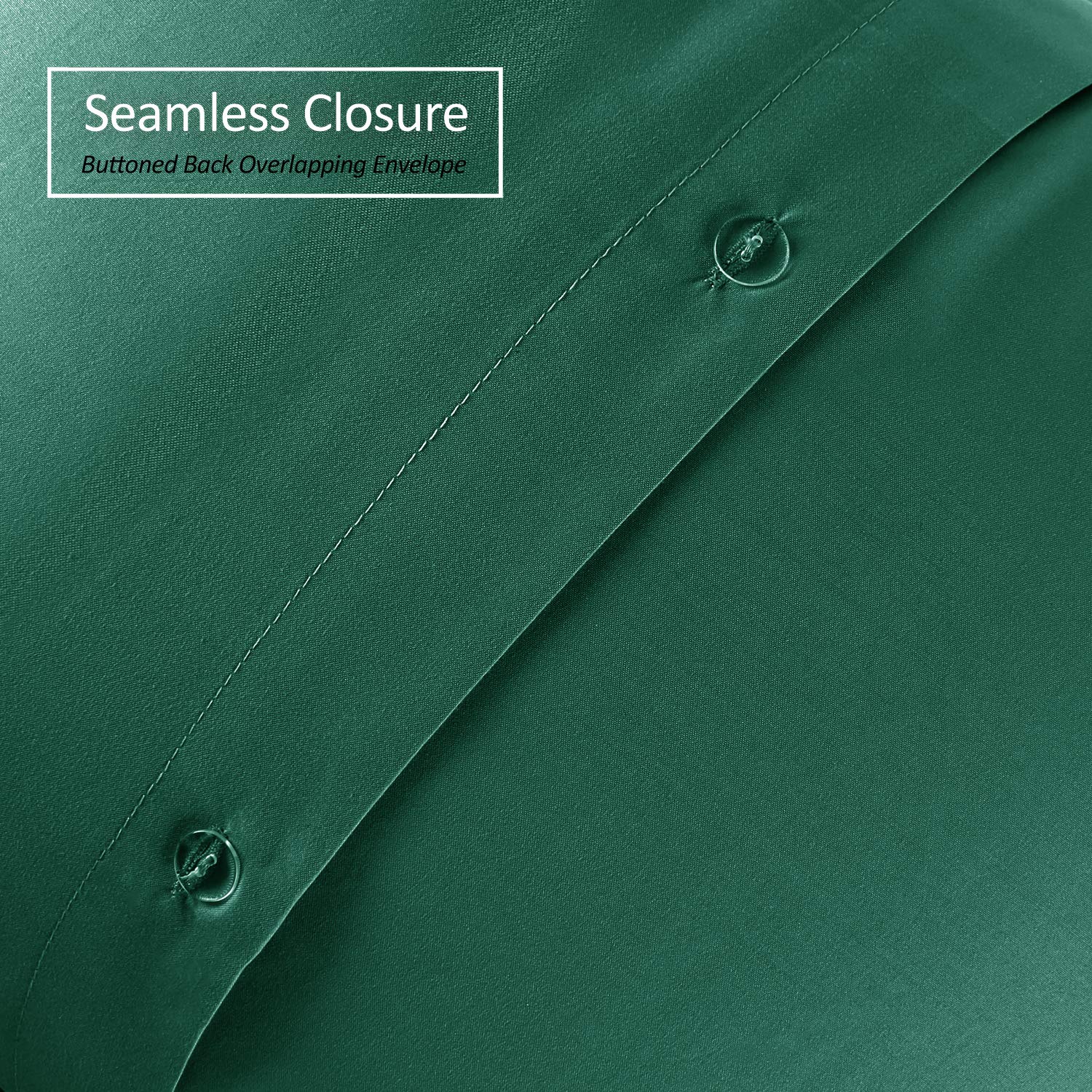 Nestl Soft Pillow Shams Set of 2 - Double Brushed Microfiber Pillow Covers - Hotel Style Premium Bed Pillow Cases, with 1.5” Decorative Flange, Standard 20"x26" - Hunter Green